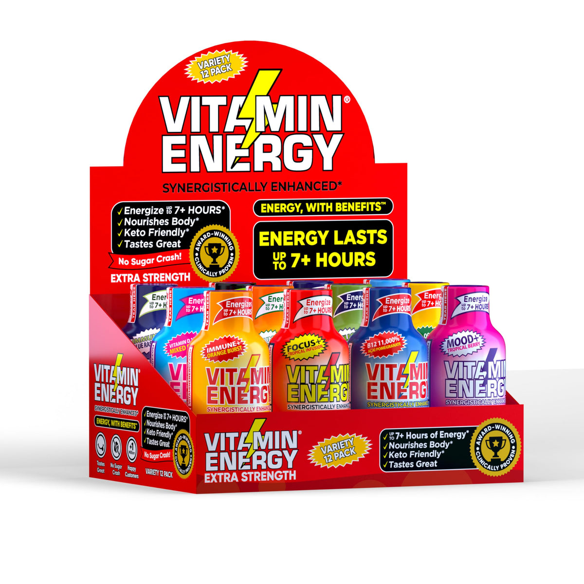 Vitamin Energy Variety Energy Drink Shots, Mood+, Focus+, Extra Streng ...